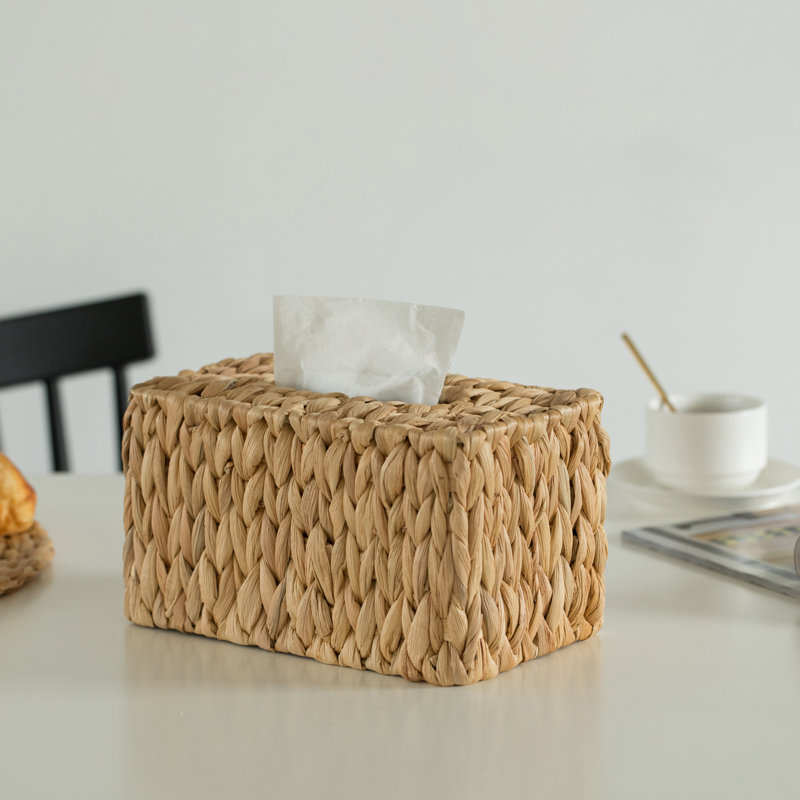 Bay Isle Home™ Raggs Water Hyacinth Wicker Rectangular Tissue Box Cover - Tall, Size of a ...